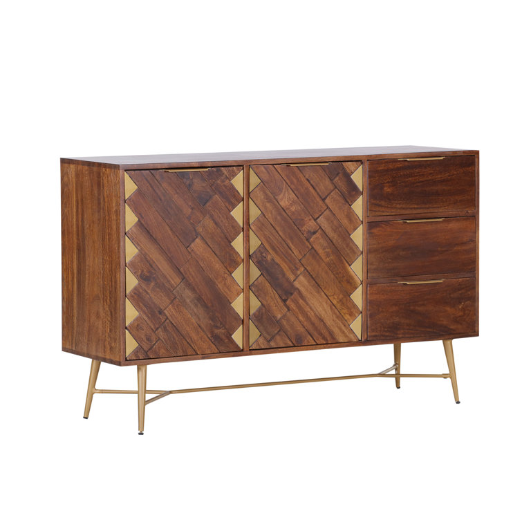 Alpen Home Zyaire 130Cm Wide 3 Drawer Mango Solid Wood Sideboard | Wayfair.co.uk